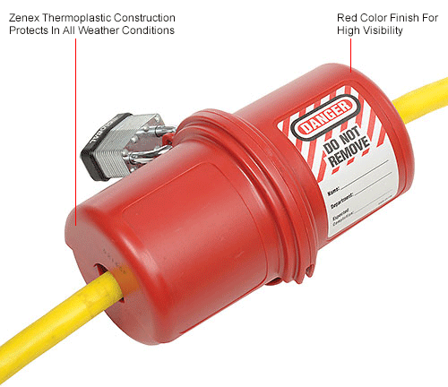 Master Lock® Rotating Electrical Plug Lockout, 220-550 Volts Plus, 488