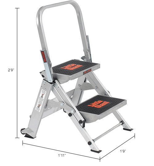 Little Giant® Safety Aluminum Step Ladder - 2 Step - 10210BA