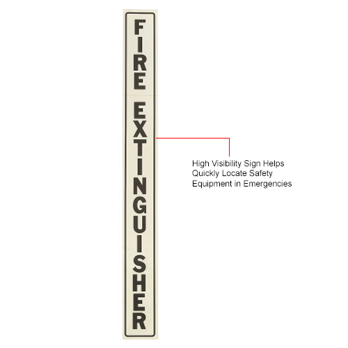 Vertical Decal Fire Extinguisher Lettering On Clear Film, Black