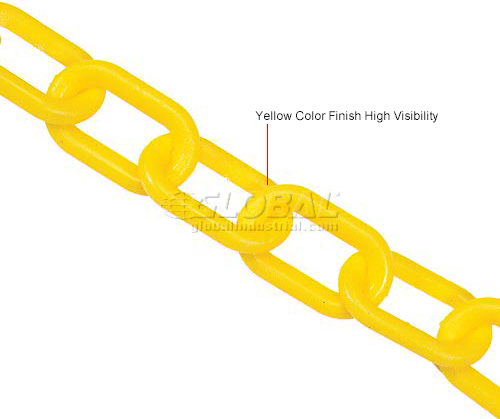 Mr. Chain Heavy Duty Plastic Chain Barrier, 2"x50'L, Yellow