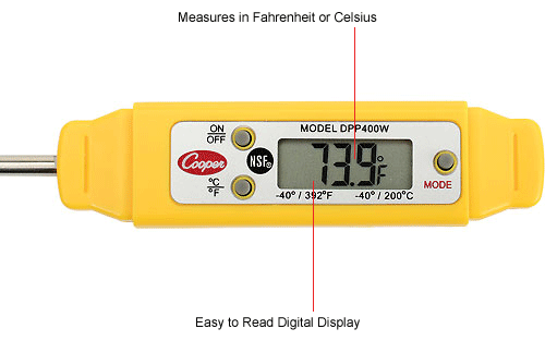Cooper-Atkins® DPP400W - Digital Thermometer, Waterproof, Pen Style ...