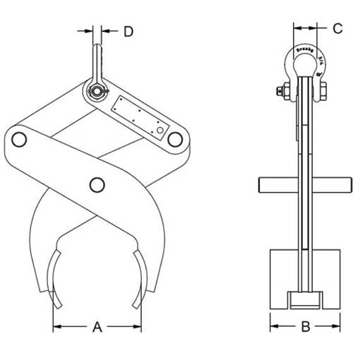 M&W 0-4" Bar Tong Lifter - 1,000 Lb. Capacity