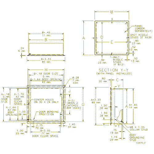 Hoffman CSD20208, Concept™ Wall-Mount Encl, 20.00X20.00X8.00, Steel/Gray