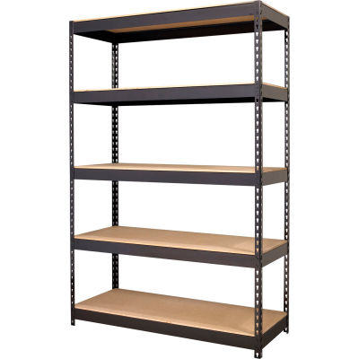 Hirsh Industries® Riveted Steel Boltless Shelving Unit, 48"W x 18"D x ...