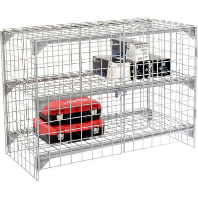 Global Industrial™ Wire Mesh Security Cage Locker, 48"Wx24"Dx36"H, Gray ...