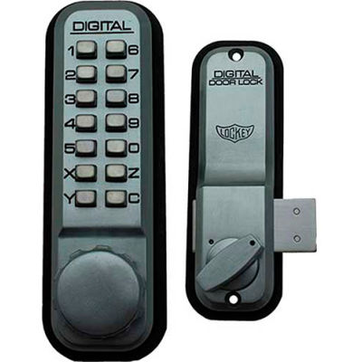 Lockey Digital Door Lock 2200 Surface/Rim Mount, Satin Chrome