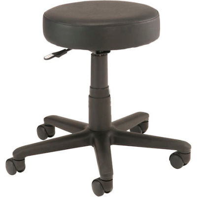 Interion® Shop Stool - Vinyl - Black