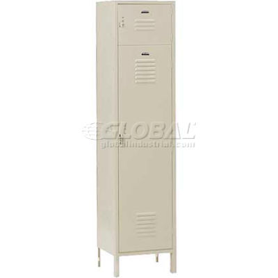 Penco® Vanguard™ 1-Tier 2 Door Box Over Locker, 18"W x 21"D x 72"H, Tan ...