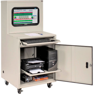 Computer Furniture | Computer Cabinets | Global Industrial™ Deluxe LCD ...