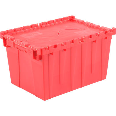 Global Industrial™ Plastic Shipping/Storage Tote w/ Attached Lid, 21-7/ ...