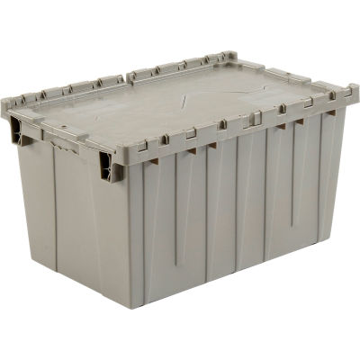 Global Industrial™ Plastic Attached Lid Shipping & Storage Container 25 ...