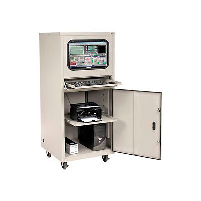 Global Industrial™ Deluxe Mobile Security Computer Cabinet, Gray ...