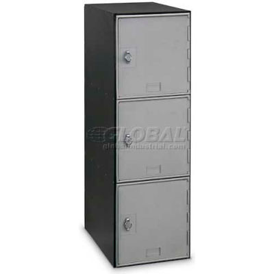 United Visual Products 3 Door Modular Box Locker W/Hasp Lock, 11-1/2 ...
