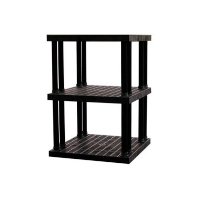 Structural Plastic Vented Shelving, 36"W x 36"D x 51"H, Black