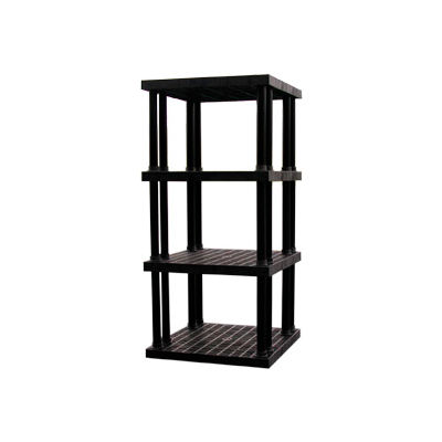 Structural Plastic Vented Shelving, 36"W x 36"D x 75"H, Black