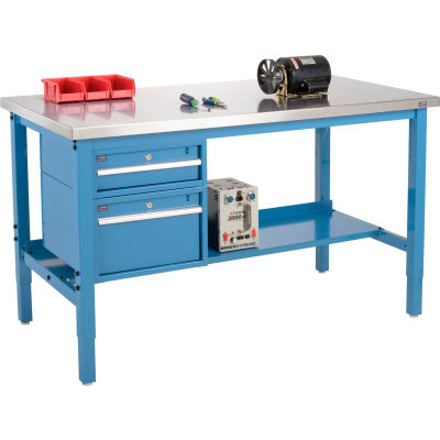 Global Industrial™ 72x30 Production Workbench, Stainless Steel Square ...