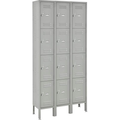 Global Industrial™ Four Tier 12 Door Global Lockers, 12"Wx18"Dx18"H ...