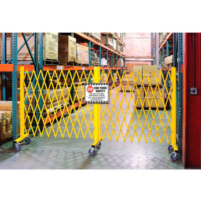 Global Industrial™ Folding Barricade Security Gate With Sign | 652923 ...