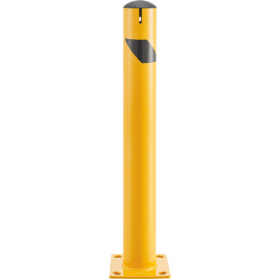 Global Industrial™ Steel Bollard w/Chain Slots & Removable Cap, 4-1/2 ...