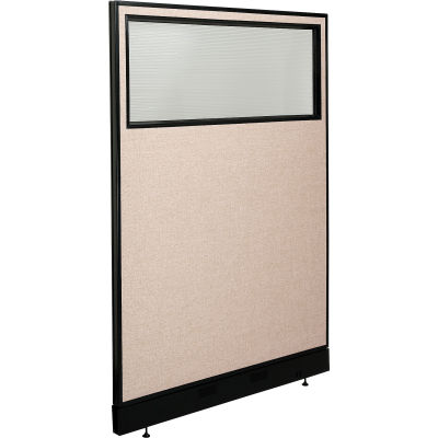 Interion® Office Partition Panel with Partial Window & Raceway, 48-1/4 ...