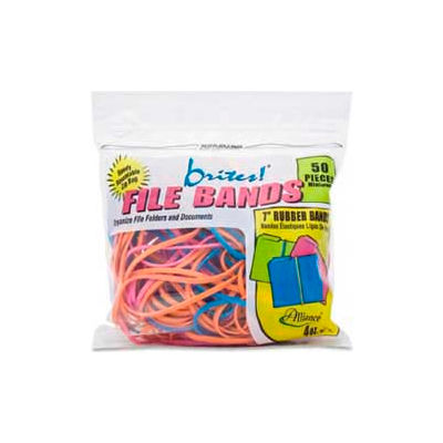 Alliance® Brites® File Bands, 7" x 1/8", Assorted, 50/Pack