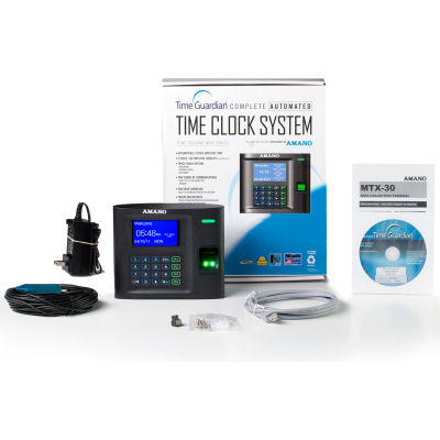 Amano Time Guardian® Complete Automated Time Clock System, Black, MTX ...
