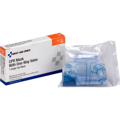 First Aid Only CPR Mask with One-Way Valve, 1/Box