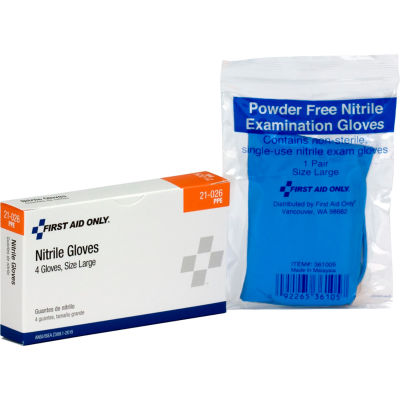 First Aid Only Nitrile Exam Gloves, 4/Box - Pkg Qty 60