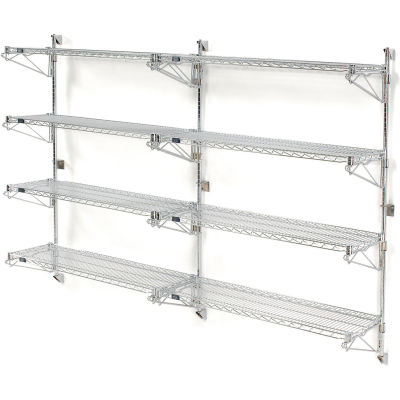 Wire Shelving | Wall Mount Shelving | Nexel® Chrome Wall Mount Wire ...