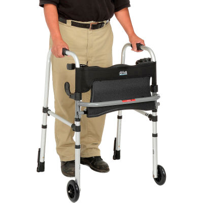 Drive Medical 10233 Clever-Lite LS Rollator Walker with Seat and Push ...