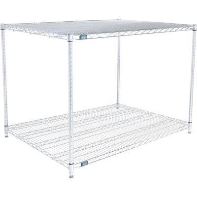 Nexel® Chrome, 2 Tier, Wire Shelving Starter Unit, 48"W x 30"D x 34"H