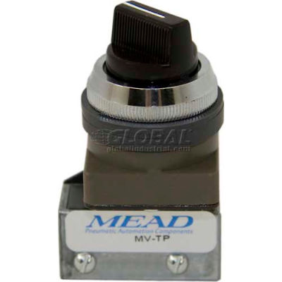 Bimba-Mead Air Valve MV-TP, 3 Port, 2 Pos, Manual, 1/8" NPTF Port, Two ...