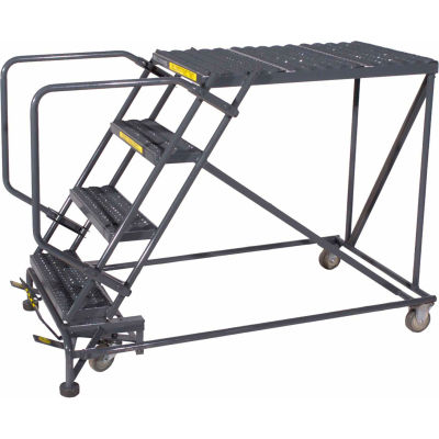 4 Step Stairway Slope Work Platform - 36" x 36" Platform - SW SNR4-3636