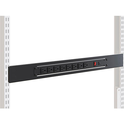 BOSTONtec 8-Outlet Power Bar, Horizontal Mount, 115 VAC. 15A