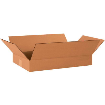 200#/ECT-32 Flat Cardboard Corrugated Boxes, 20"L x 12"W x 3"H, Kraft ...