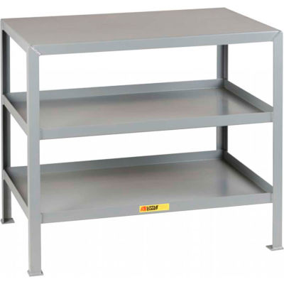 Little Giant® Stationary Machine Table W/ 3 Shelves, 60"W x 30"D, Gray ...