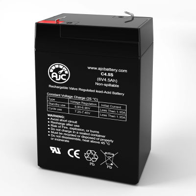 AJC® JohnLite 9166DS Emergency Light Replacement Battery 4.5Ah, 6V, F1