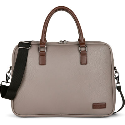 Bugatti Contrast Collection Briefcase Bag, Fits Most 14" Laptop, Gray