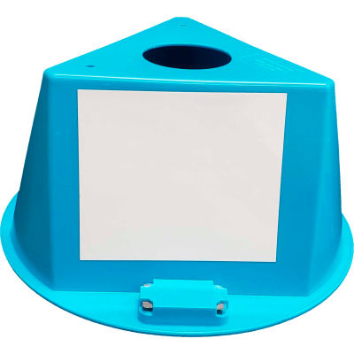 Inventory Control Cone W/ Magnets & Dry Erase Decals, Turquoise