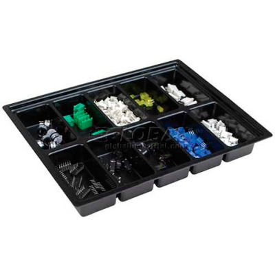 Protektive Pak Conductive Kitting Tray, 10 Cells, 9-7/8"L x 7-9/16"W x ...