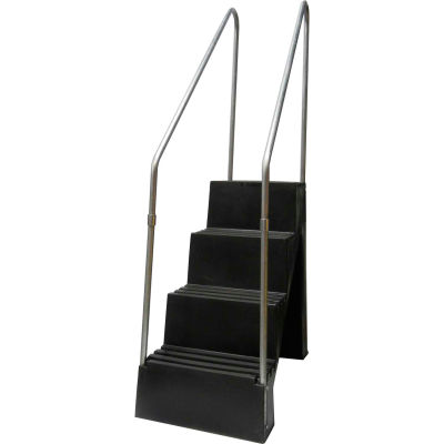 Ladders | Step Stands | 4 Step Plastic Step Stand - Black 22"W x 43"D x ...