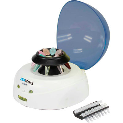 SCILOGEX D1008 EZee Mini-Centrifuge, 8-Place 1.5/2.0ml Microtube Rotor and PCR Rotor, Blue ...