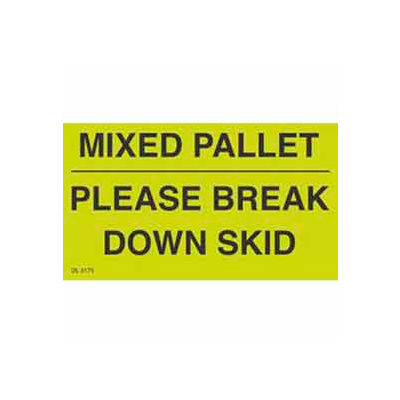 "Mixed Pallet Please Break Down Skid" Print Paper Labels, 5"L x 3"W ...