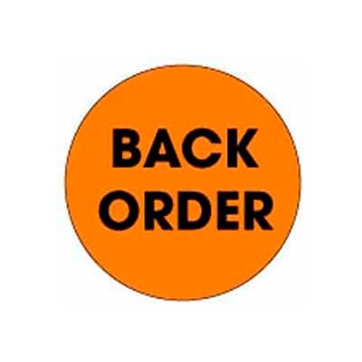 2" Dia. Round Paper Labels w/ "Backorder" Print, Fluorescent Orange ...