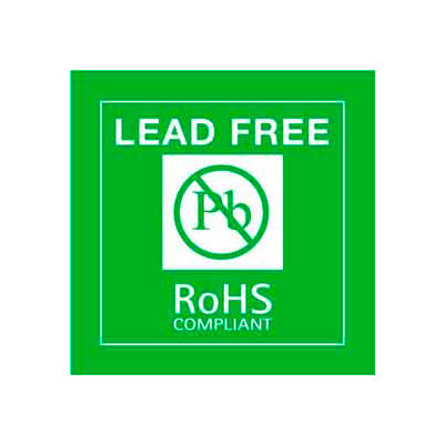 Paper Labels w/ "Lead Free RoHS" Print, 2"L x 2"W, Green & White, Roll ...