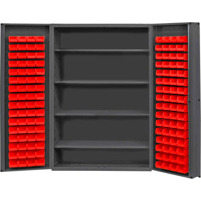 Durham Storage Bin Cabinet DC48-128-4S-1795 - 128 Red Hook-On Bins 4 ...