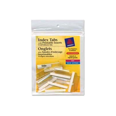 Avery® Self-Adhesive Index Tabs with Printable Inserts, 1-1/2" Width ...