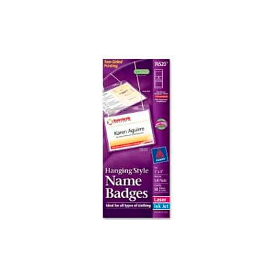 Avery® Hanging Style Name Badges, 3" x 4", Clear, 50/Box