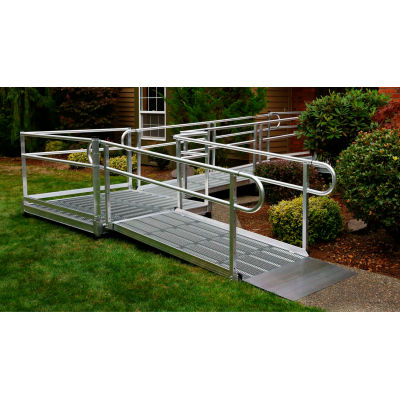 EZ-ACCESS PATHWAY 3G Platform, 5'x 5', Solid, Two-Line Handrail, 65-1/2 ...