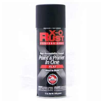 X-O Rust 12 oz. Aerosol Rust Preventative Paint & Primer In One, Flat ...
